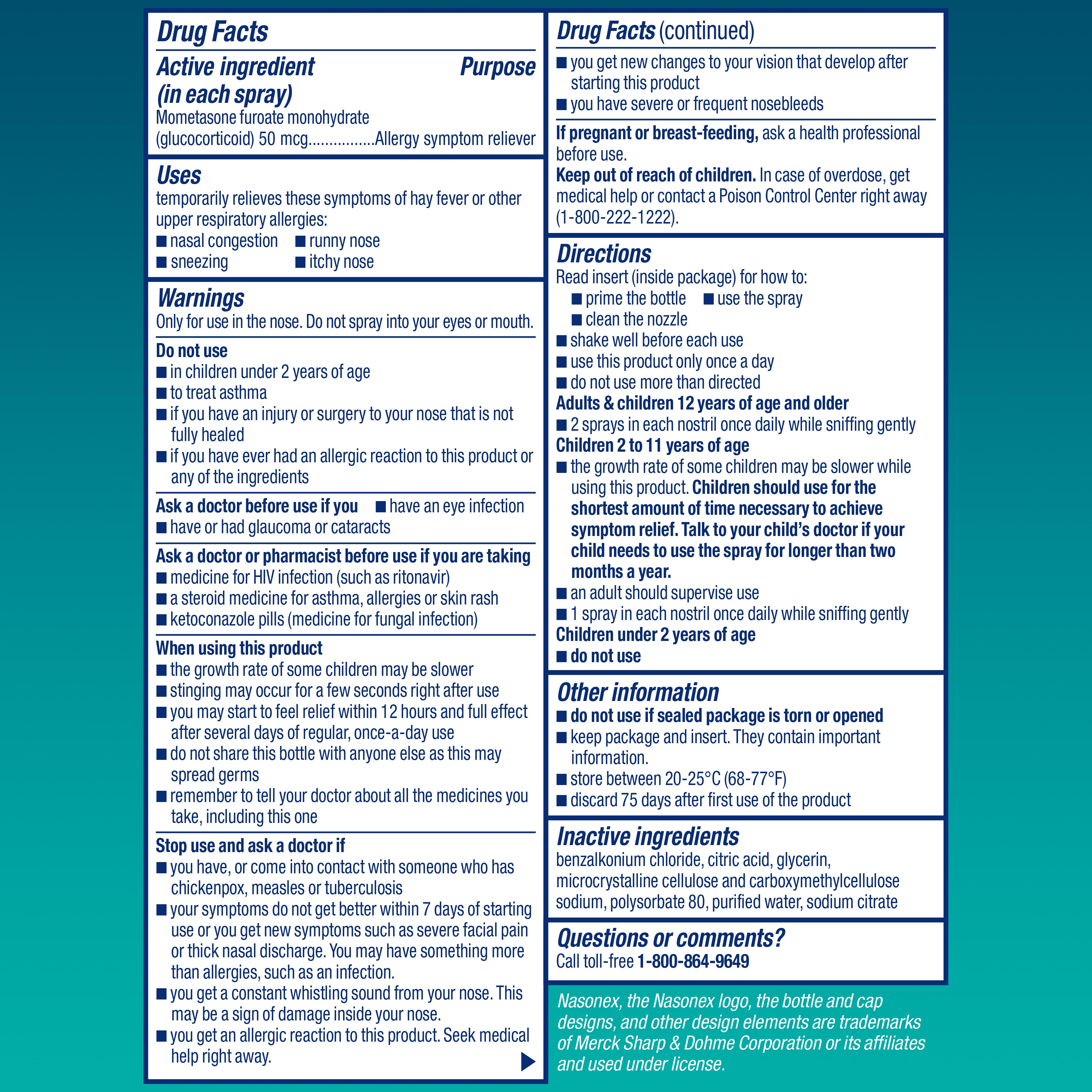 Nasonex 24HR Allergy Relief Nasal Spray, Non-Drowsy Allergy Medicine